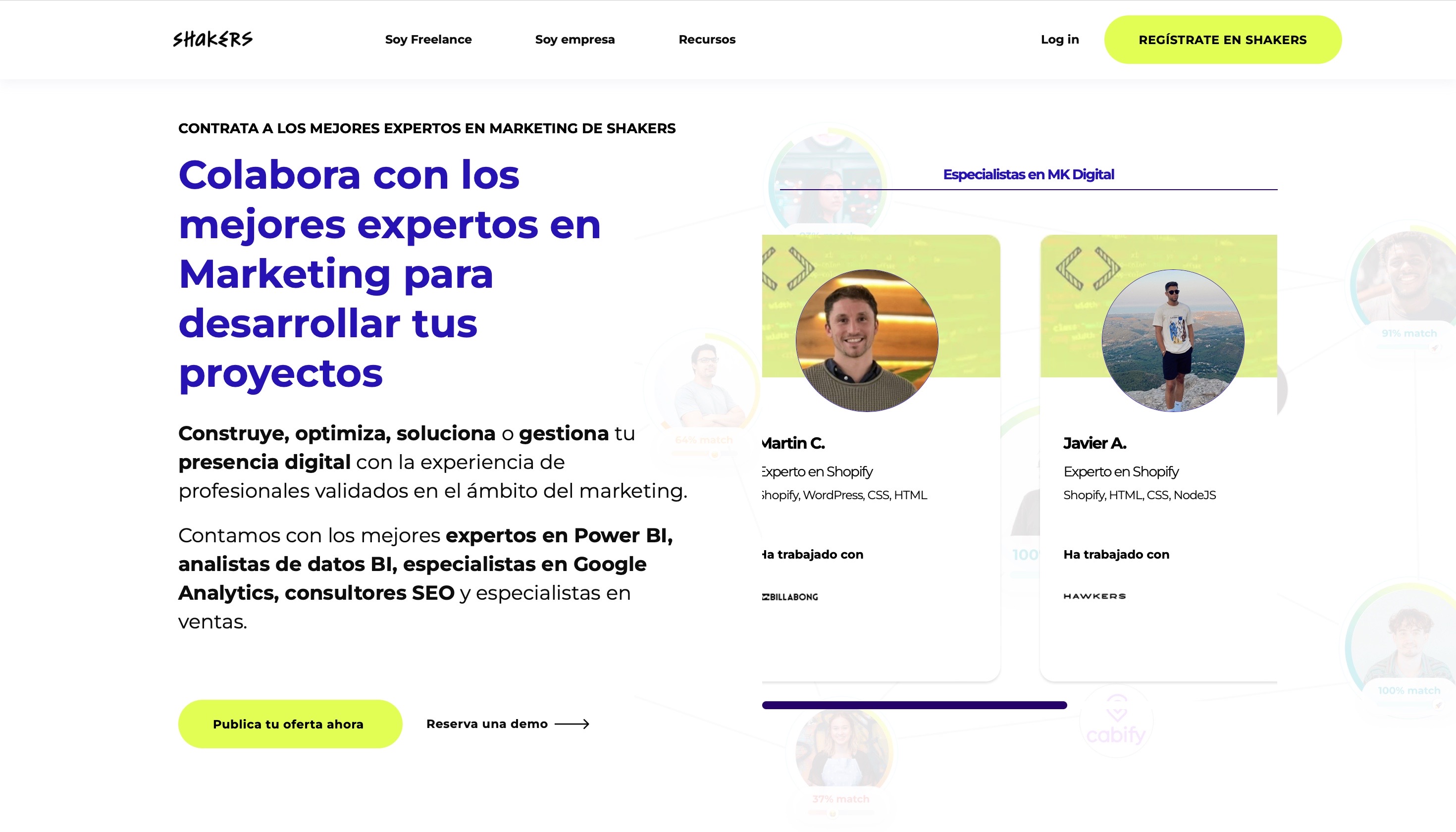 Contrata freelance expertos en Marketing Digital | Shakers